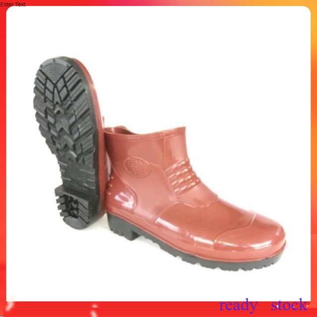 Low Cut Safety rubber boots , Kasut Boot Getah ( Half-Cut )( Maroon ...