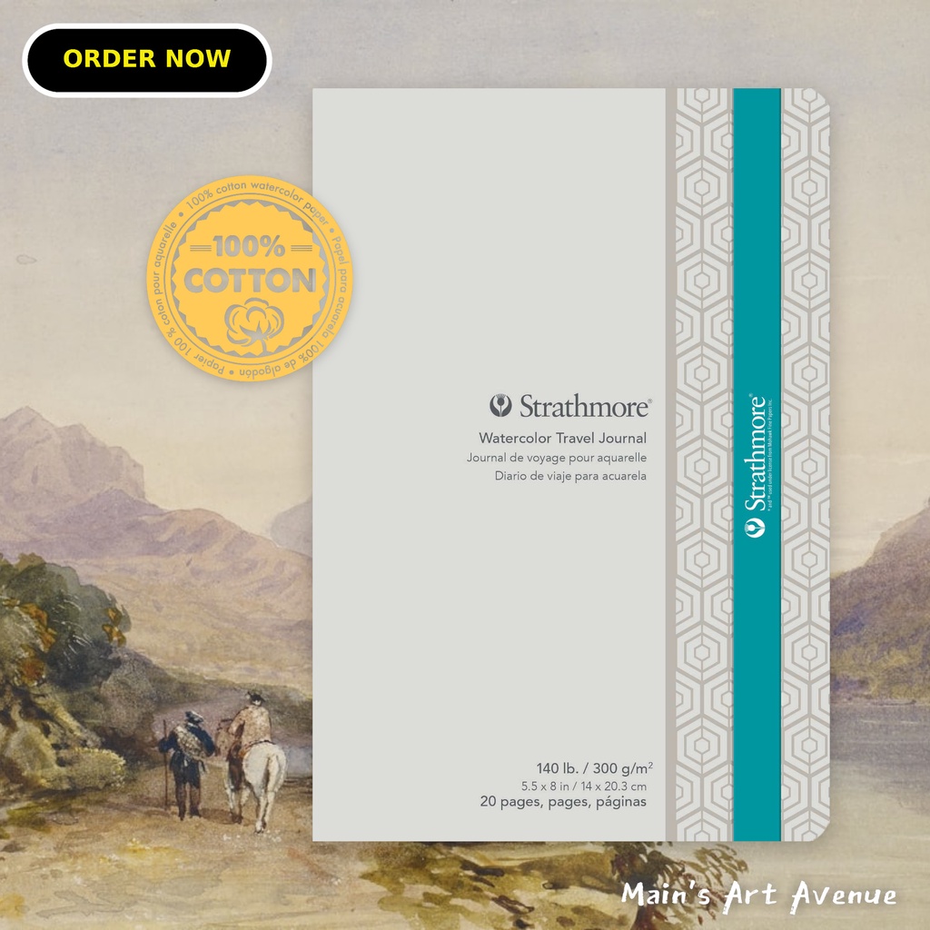 STRATHMORE 500 Series Watercolor Travel Journal 100% Cotton 5.5x8 ...