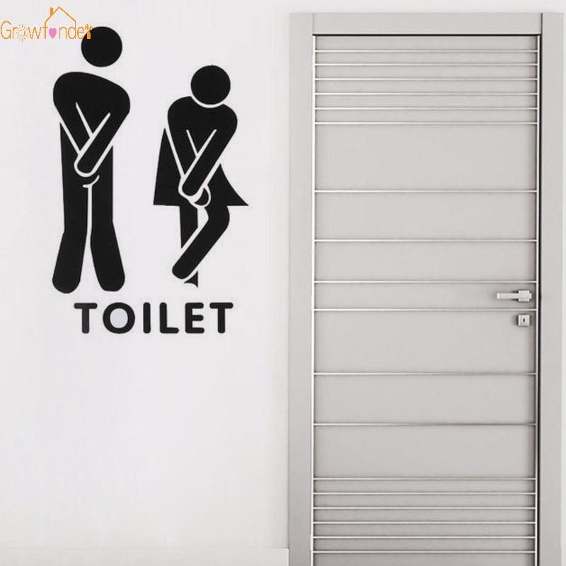 1Pc High Quality Bathroom Stickers Woman Man Toilet Sign PVC Wall ...