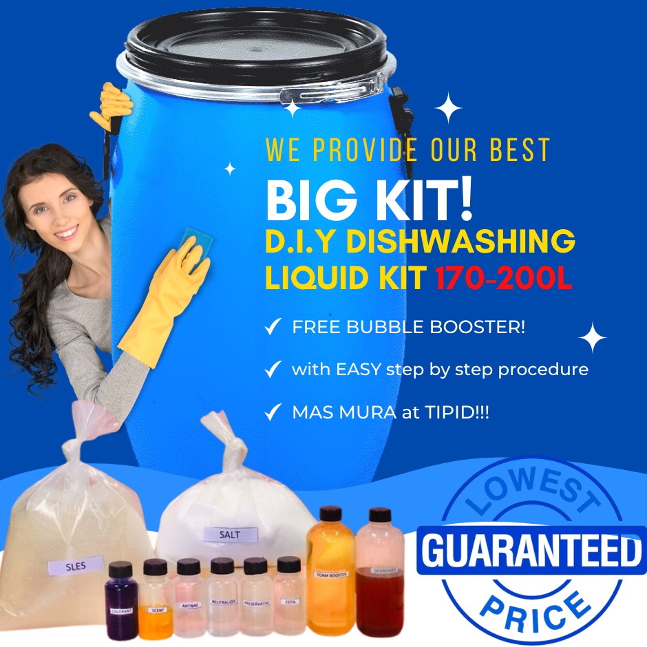 BIG KIT dishwashing liquid D.I.Y kit 170-200 Liters yield | Shopee ...