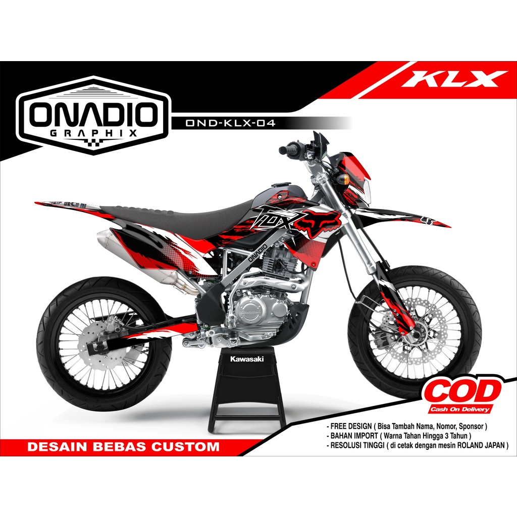 Decal STICKER KLX SUPERMOTO - KLX full body dekal STICKER -KLX 04 ...