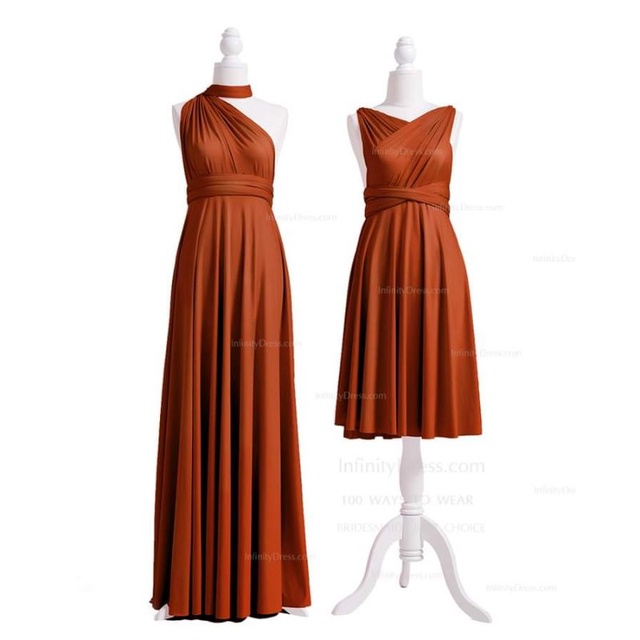 Rust Orange Infinity Dress with Attached Tube Floorlength | Shopee ...
