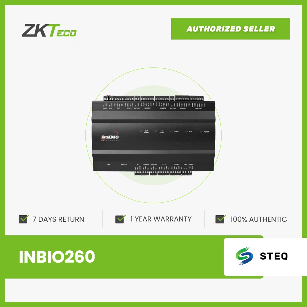 STEQ ZKTECO INBIO 260 IP-based Biometric Door Access Control Panel ...