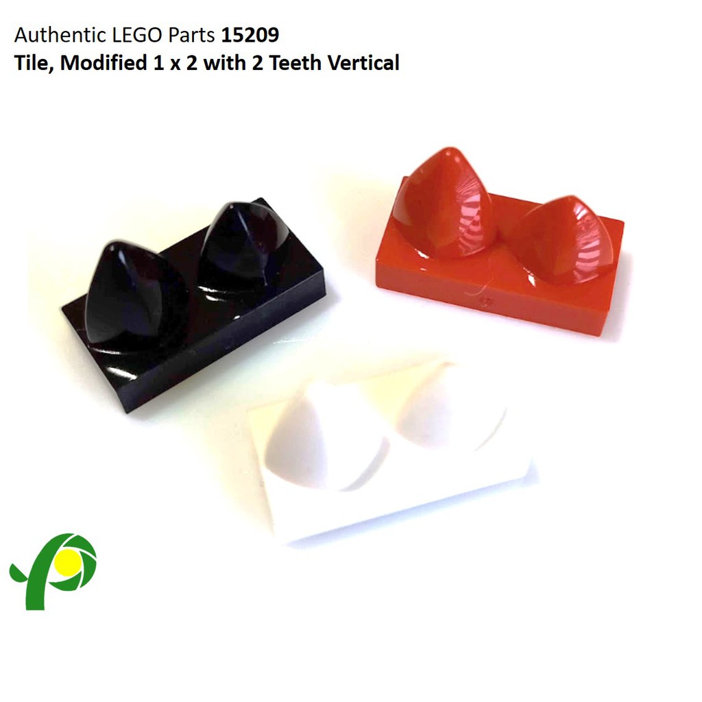 LEGO Parts 15209 Tile Modified 1x2 with 2 Teeth Vertical Sold per piece ...