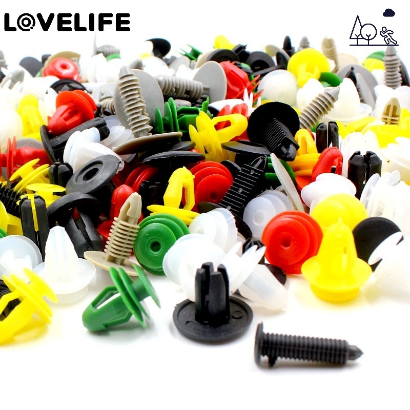 100Pcs Pack Universal Plastic Bumper Rivet Fastener Set / Car Clips ...