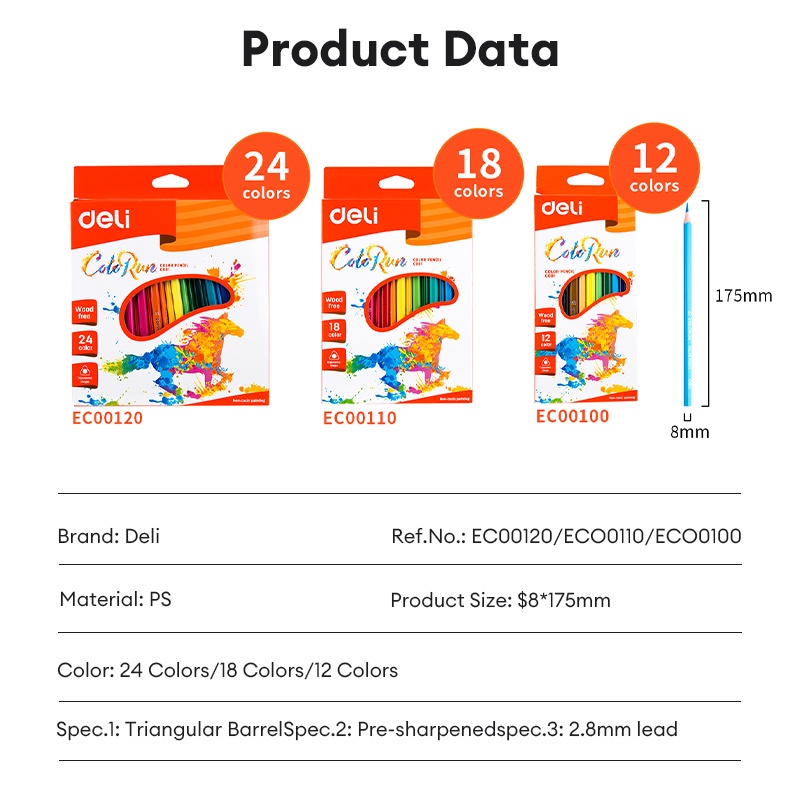 Deli Color Pencil Set 12/18/24 Colored Pencil Art Painting School ...