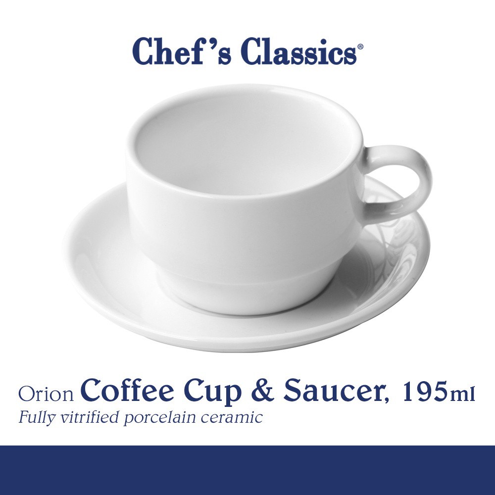 Chef's Classics Orion Ceramic Coffee Cup & Saucer, 195ml | Shopee ...