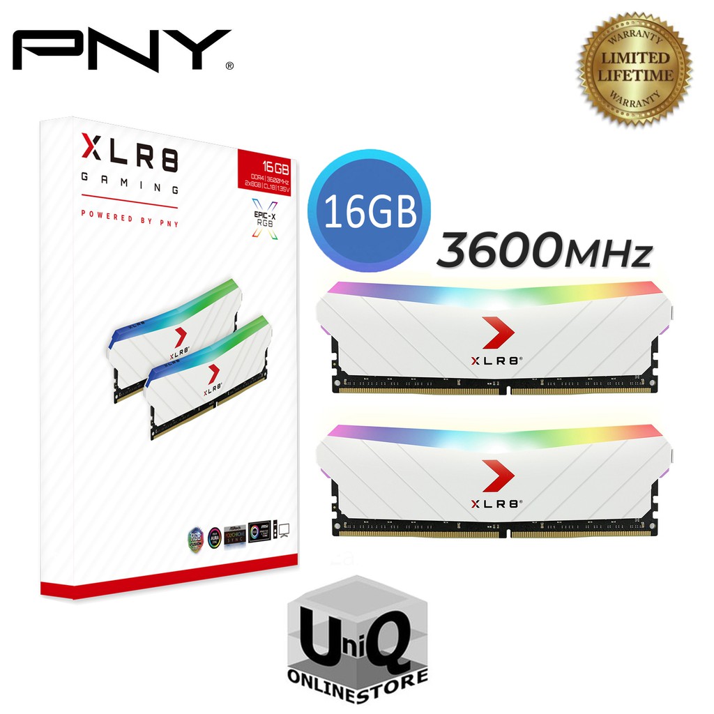 PNY Epic-X Xlr8 Gaming Memory 16Gb Ddr4 3600Mhz White | Shopee Philippines