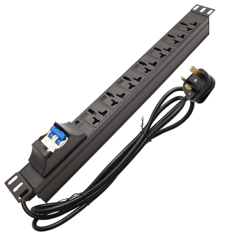 19 Inch PDU Cabinet Power Distribution Unit Power Strip 7AC 16A Air Switch Socket Break Switch ...