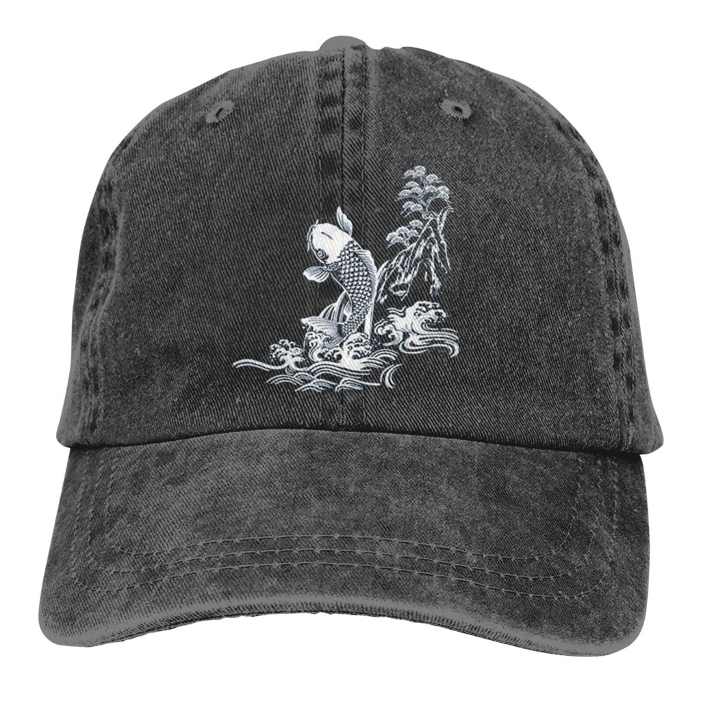 Trend Printing Series Koi Fish Printed Adjustable Cowboy Cap Fast ...
