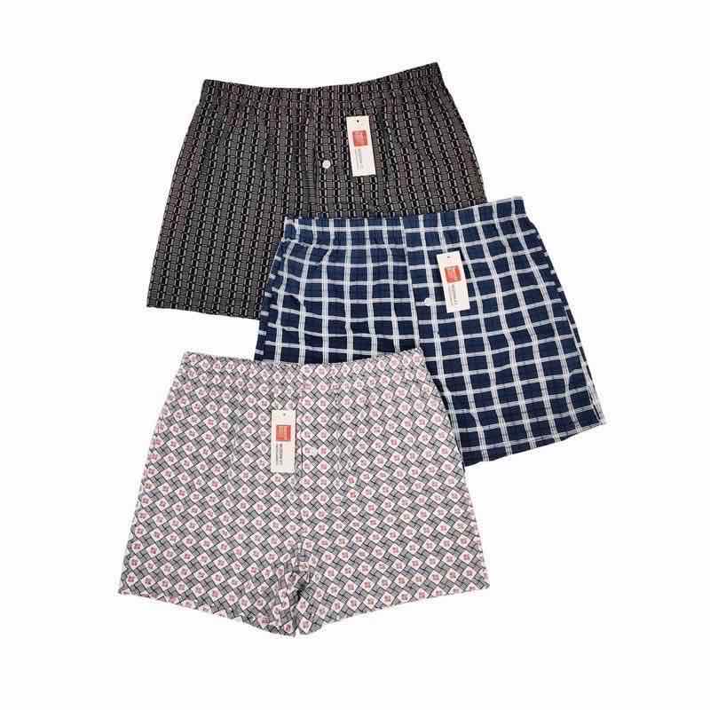【Bingo】Big Size Bench Body 100% Cotton Men's Boxer Shorts(Random Design ...
