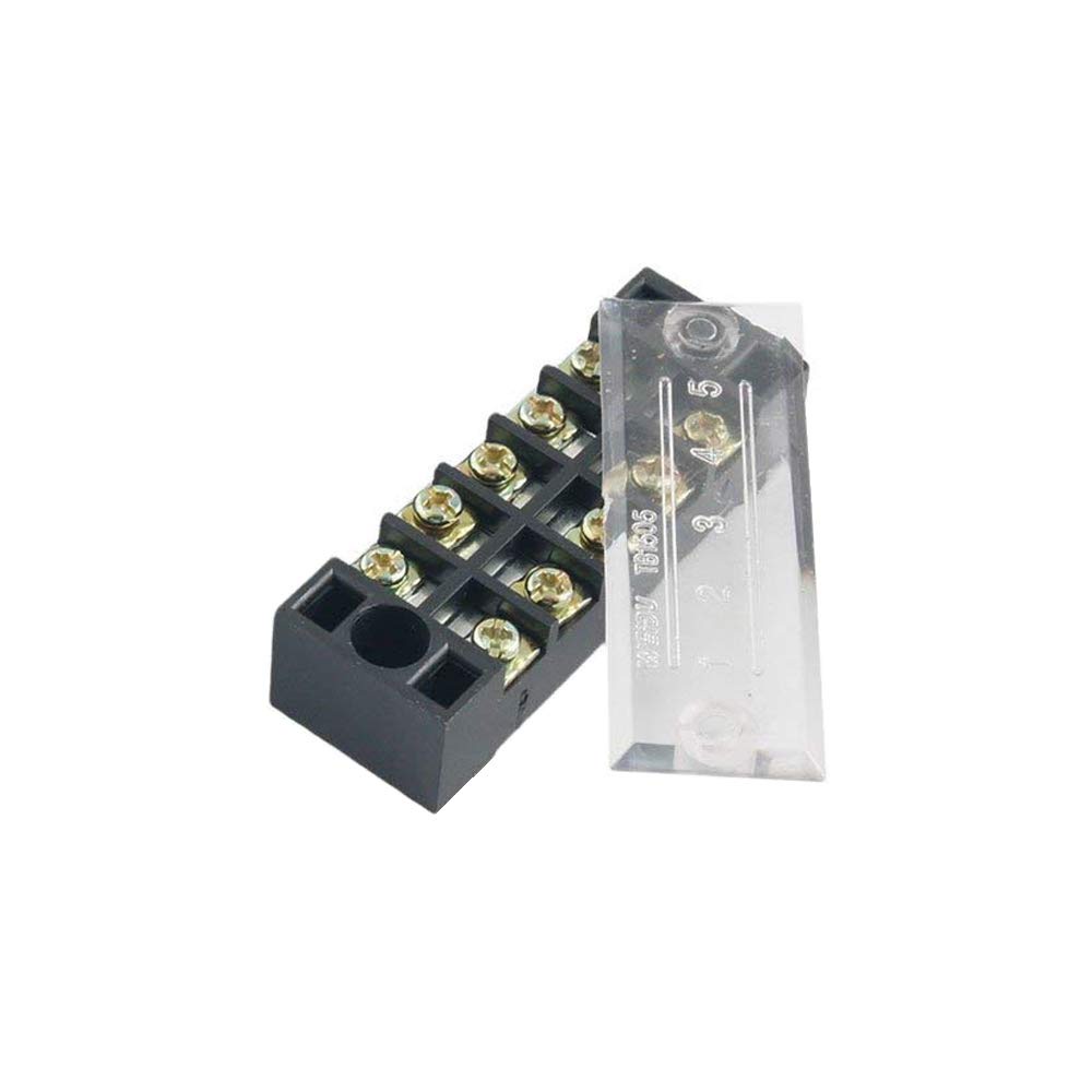 Electrical Screw Terminal Block Dual Row Strip Fixed Wiring Board Wire ...