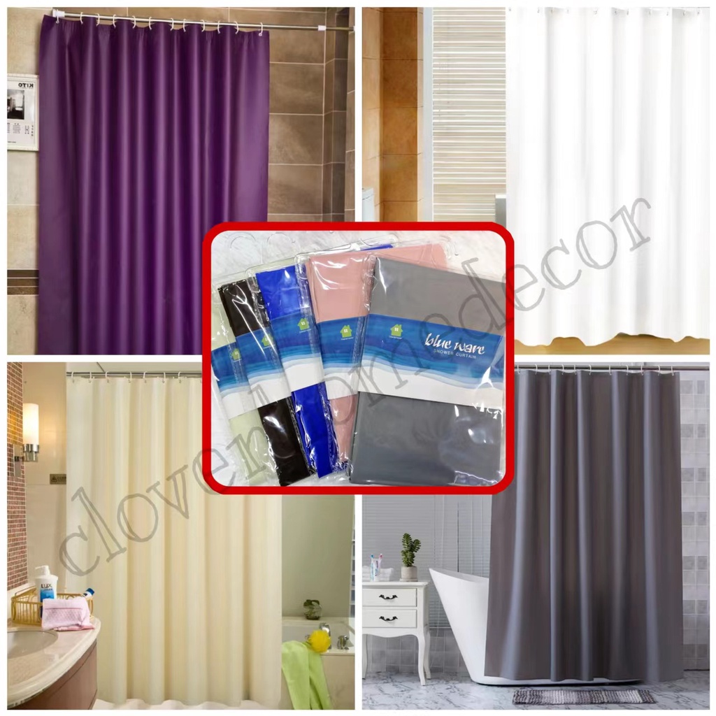 Plain Shower Curtain 100% Eva Water Repellent Finish Shower Curtain 180 ...