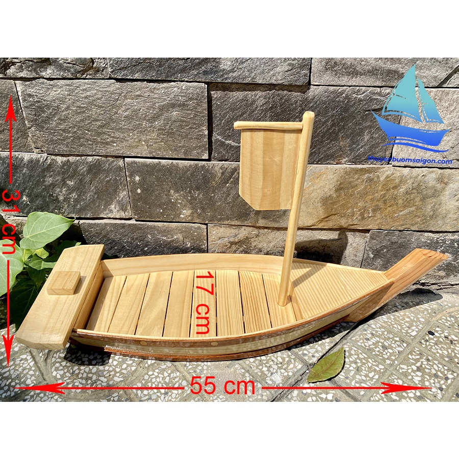 58cm long wooden boat decorated with sushi, wooden boat tray for ...