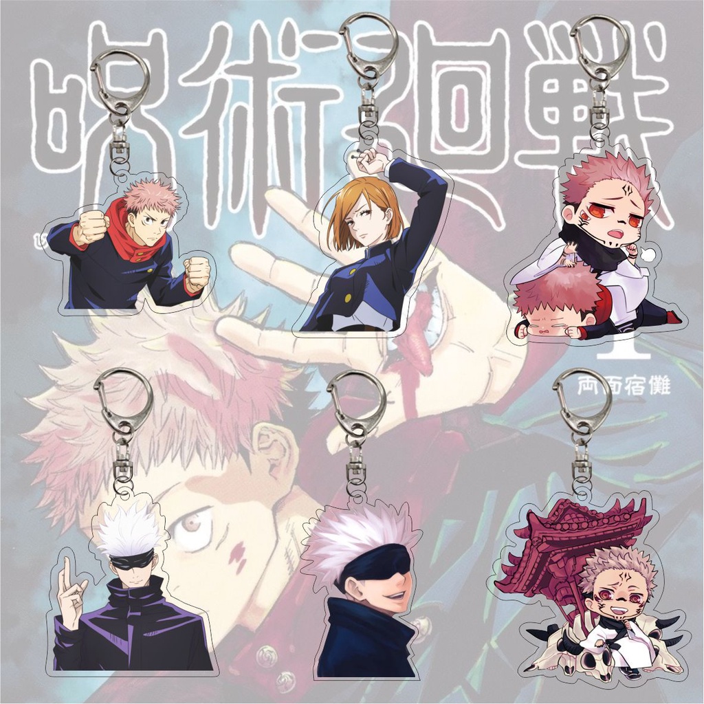 Jujutsu Kaisen Keychain Acrylic Keyring Gojo Satoru Yuji Megumi Itadori ...