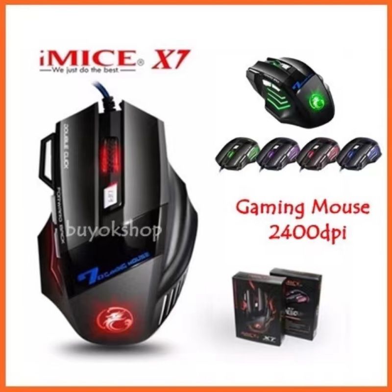 iMice X7 Optical Game Colorful Light 7 Button Gaming Mouse | Shopee ...