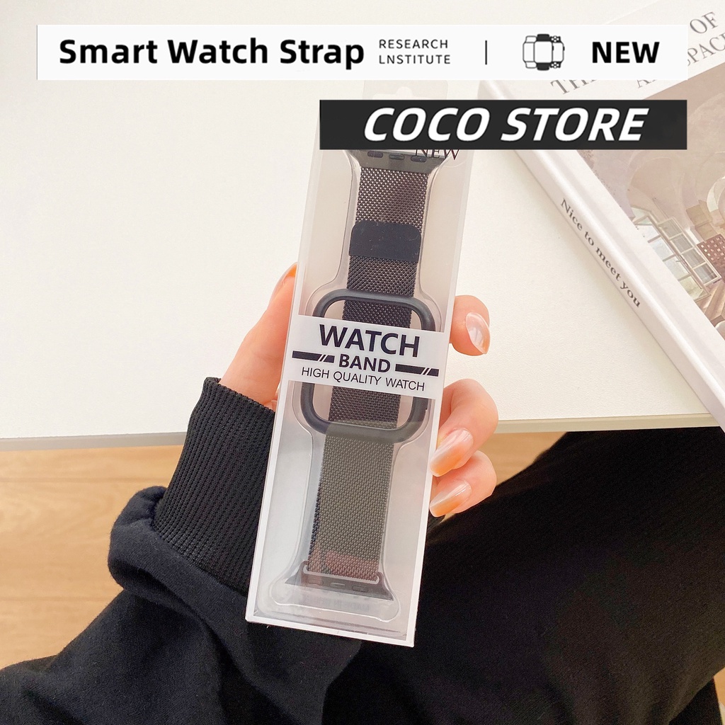 2 In 1 Suit Stainless Steel Strap and Case for iWatch Series 9 8 7 49mm ...