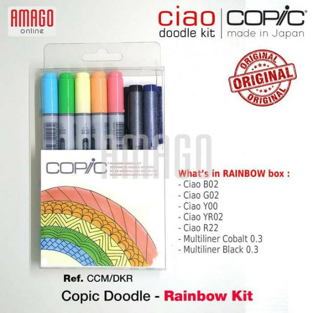 Copic Doodle Pack - Rainbow Kit - 2 Pens And 5 Markers - CCM/DKR ...