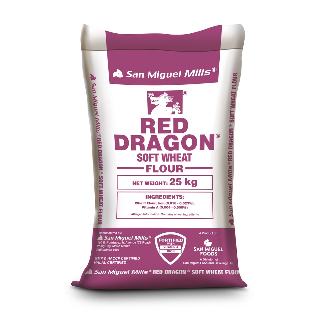 25KG RED DRAGON SOFT WHEAT FLOUR (SAN MIGUEL MILLS) 25KG | WHOLE BAG ...