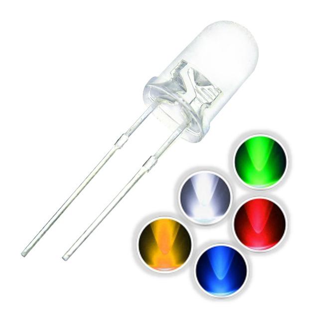 100pcs/lot 5 Colors F5 5MM Round LED Assortment Kit Ultra Bright Water ...