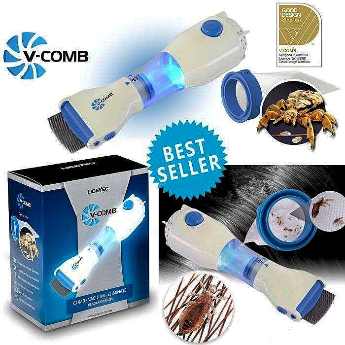 Powerful!! Electric Hair Lice Comb V-Comb Vacuum Newest Vacuum Licetec ...