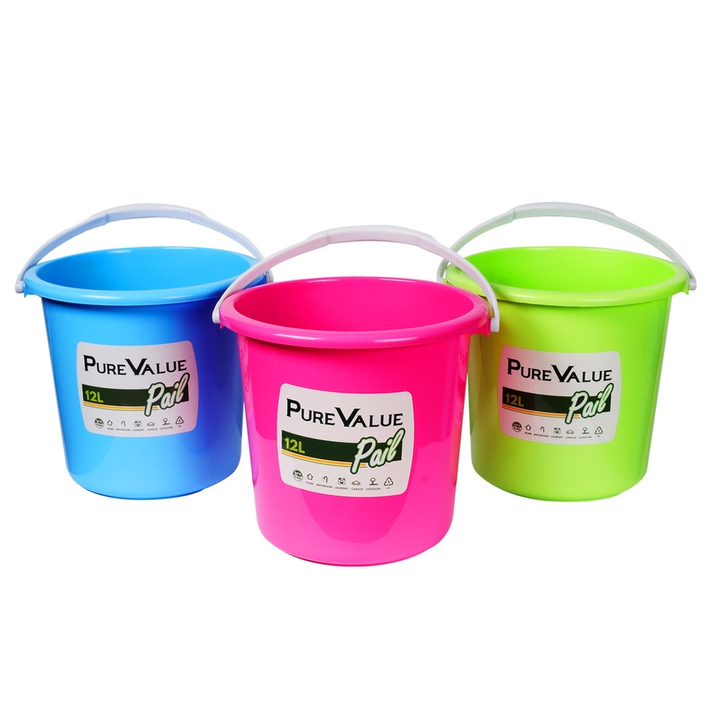 Pure Value Pail with Plastic Handle 12 Liters Item code:#0632 | Shopee ...