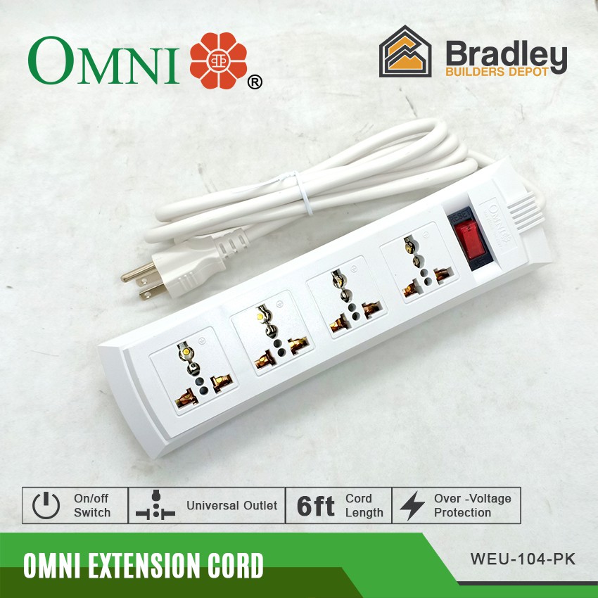 Omni Extension Cord Set with Switch and Universal Outlet (WEU-104-PK ...