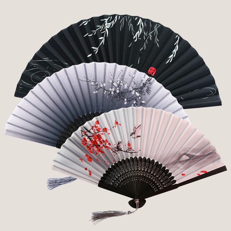 COD Chinese Style Vintage Bamboo Folding Hand Held Flower Fan Chinese ...
