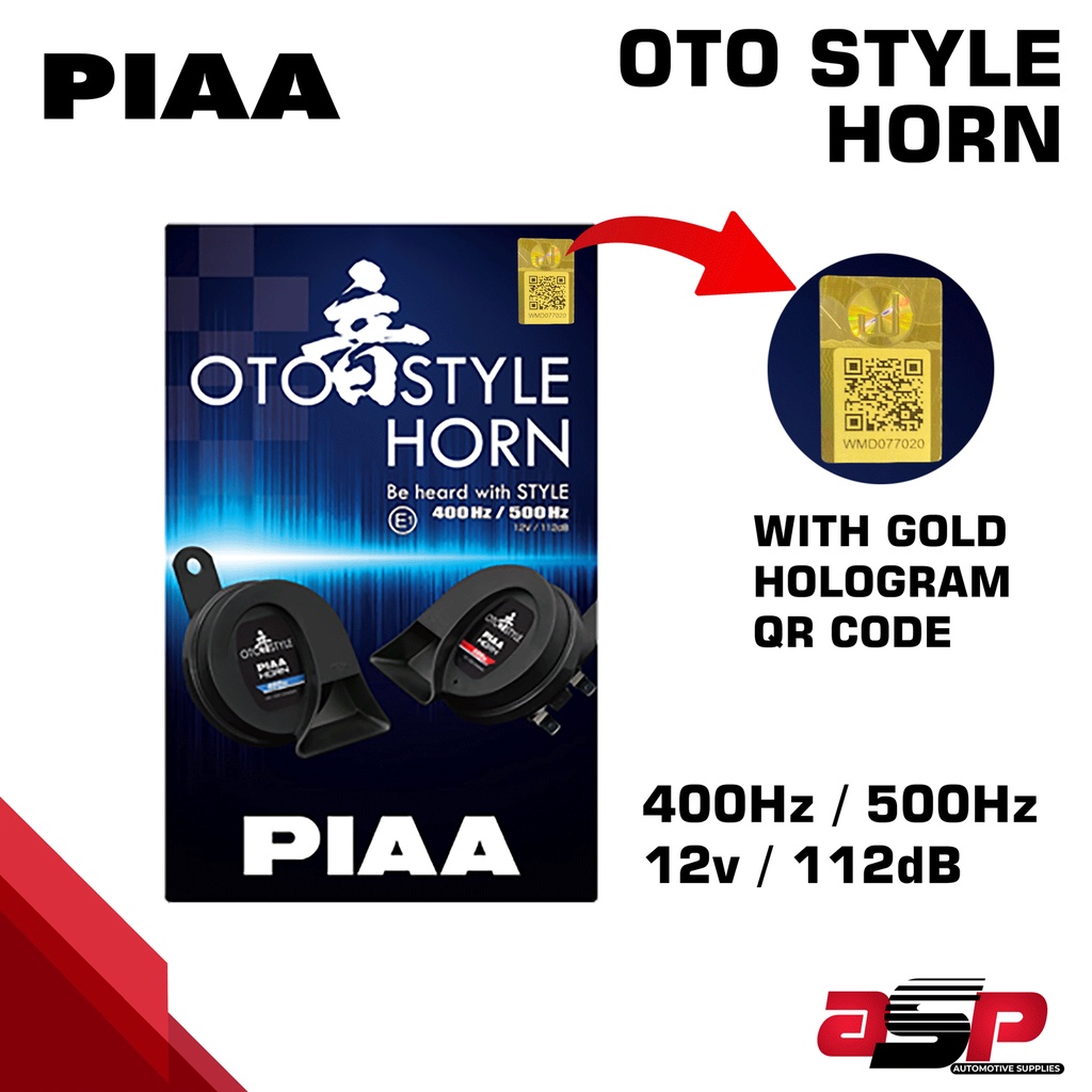 PIAA OTO Style Horn 400Hz/500Hz 100% ORIGINAL with Hologram sticker and QR Code | Shopee Philippines
