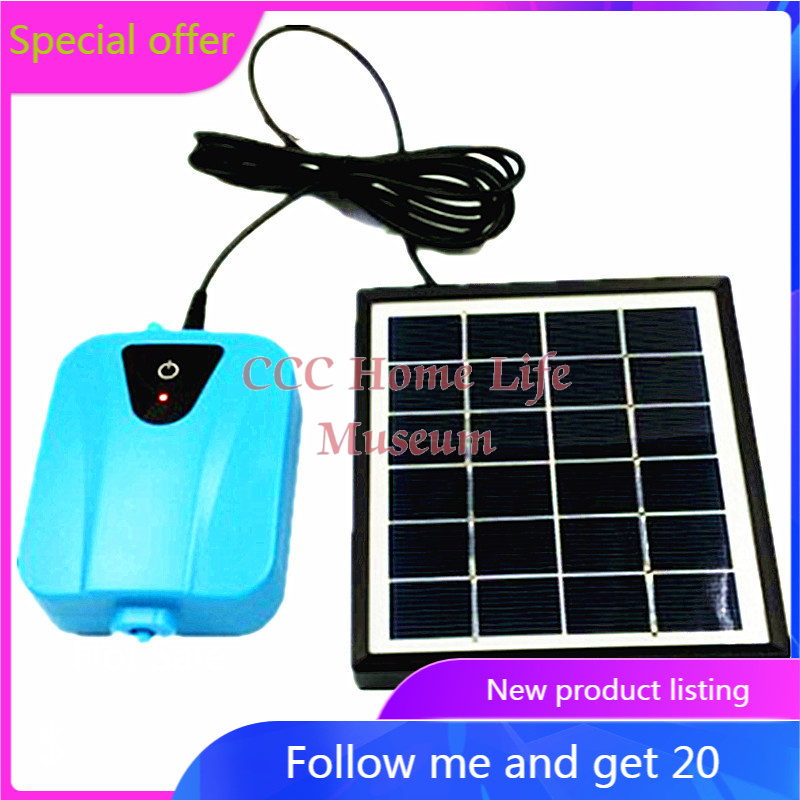 Solar Powered Water Oxygenator Mini Aquarium Air Pump Fish Oxygen Air ...