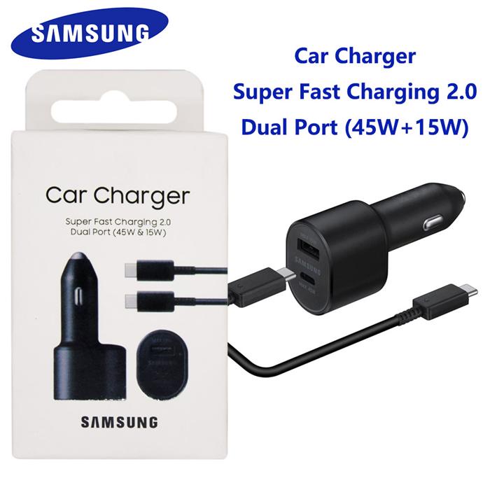 SAMSUNG 60W Car Charger EP-L5300 45W Super Fast Charging 2.0 Dual Port ...