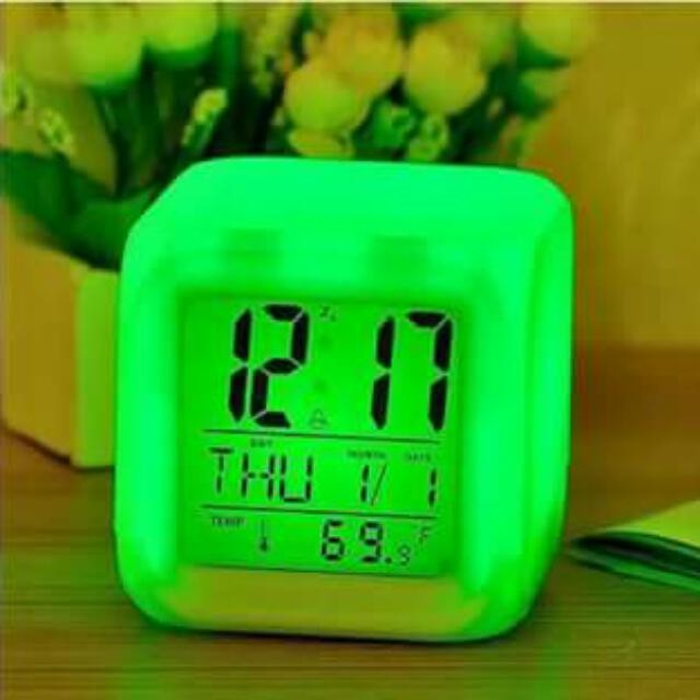 LED Color Change Digital Alarm clock led multicolor clock | Shopee ...