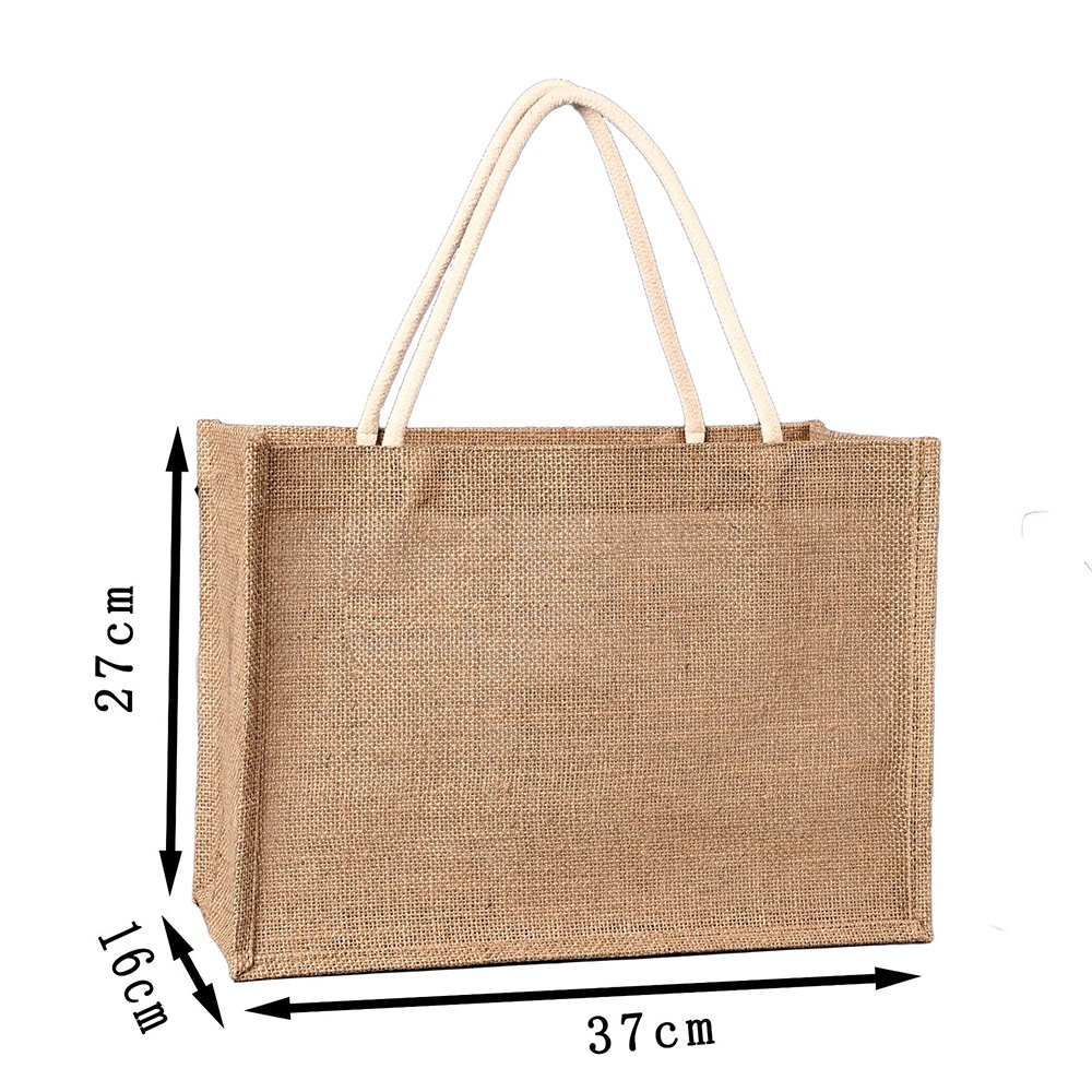 Reusable Jute Bag Burlap Tote Bags Waterproof Burlap Sling Shoulder Bag ...