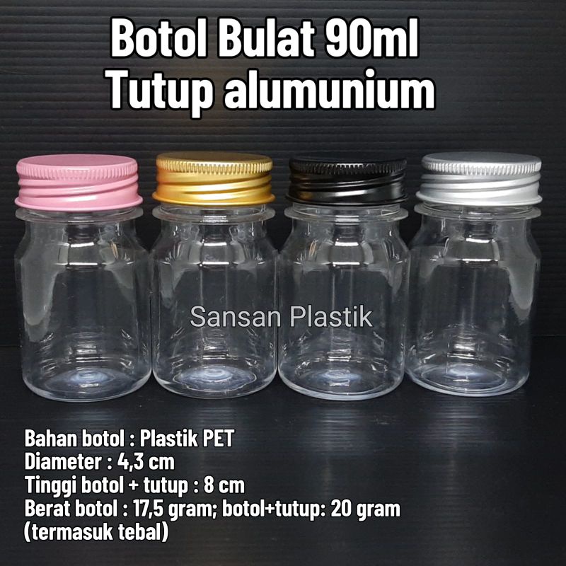 90 ml ROUND Bottle with Aluminum Cap / 90ml Tablet Bottle / Capsule Bottle | Shopee Philippines