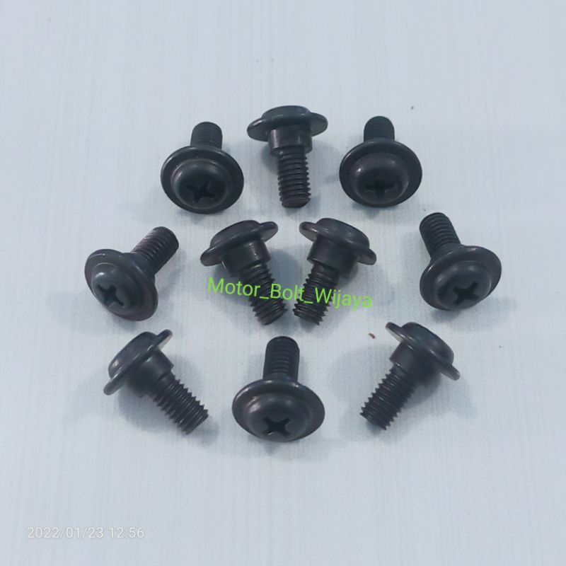 Package of 10 Pcs Tie Bolts 5x12 Black Lexil Bolts 5x12 Honda | Shopee ...