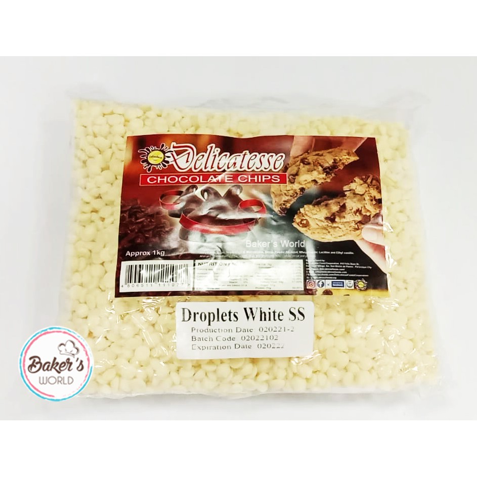 Delicatesse White Chocolate Chips 1kg | Shopee Philippines