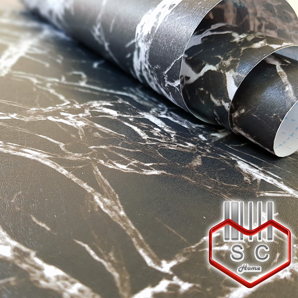 Wall Sticker Granite Black 45cmX10m Self Adhesive 3D Waterproof Marble ...