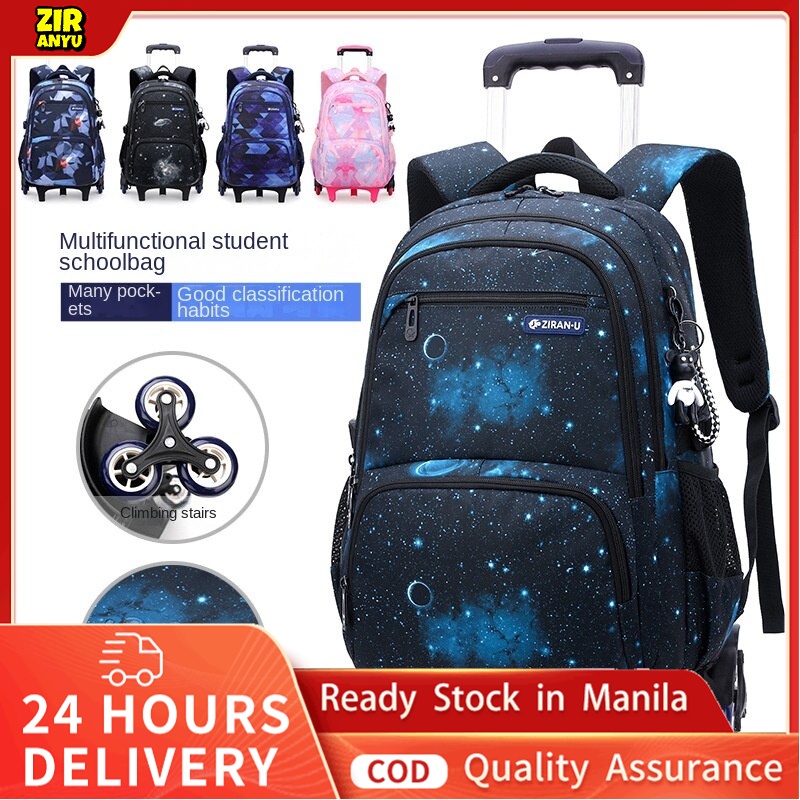 【Free Shipping】Trolley School Bags for kids Boys Girls Rolling ...