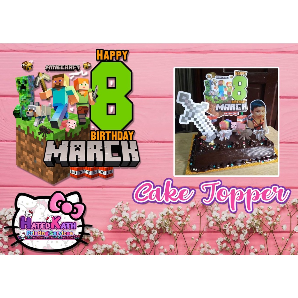 Customize Cake topper Minecraft | Shopee Philippines