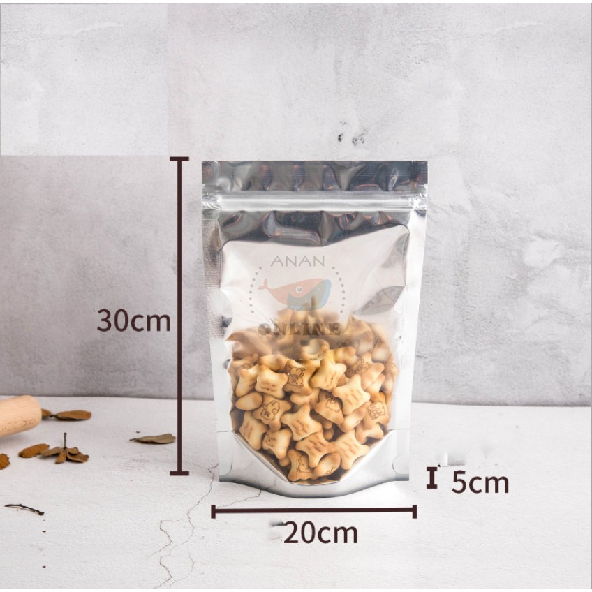 100PCS Half Clear and Silver Stand Up Pouch Ziplock Pouch Foil bag | Shopee Philippines