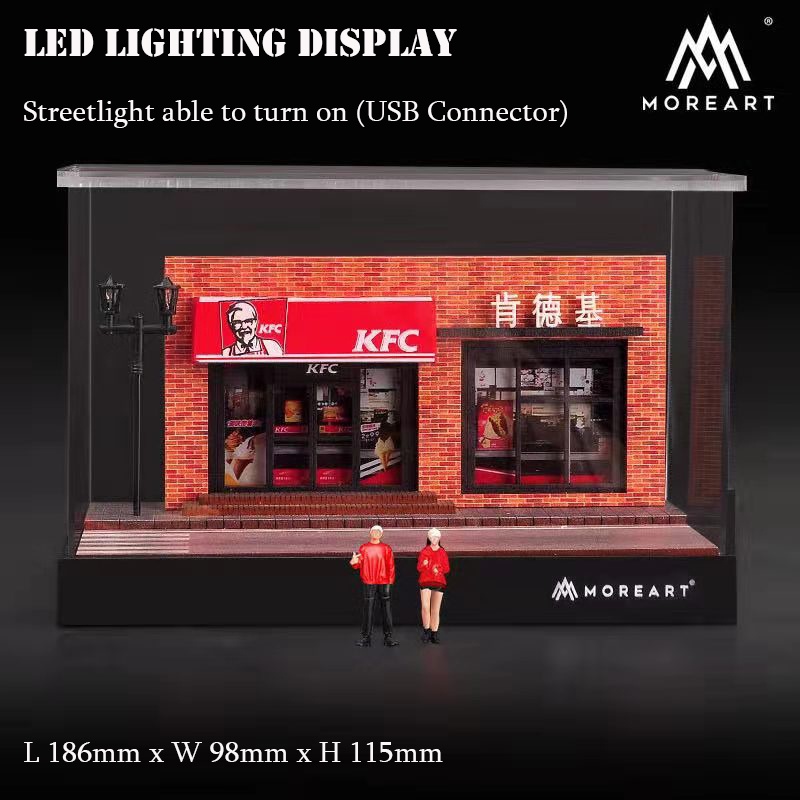 MoreArt Diorama 1/64 Fast Food Shop LED Lighting Assembly Model Car ...