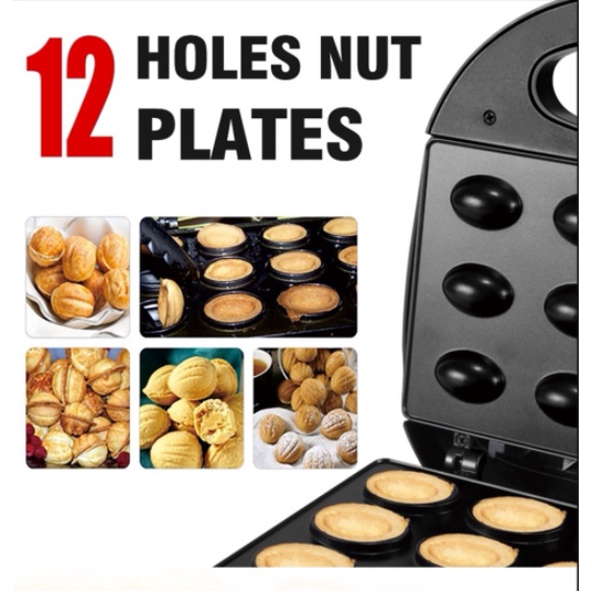 AV301-5 Electric Walnut Cake Maker Waffle Maker Automatic 12 Holes Nuts Maker LazoRTW | Shopee ...