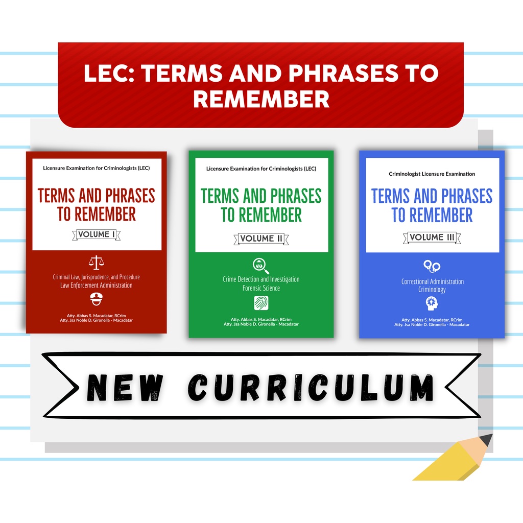 LEC: Terms and Phrases to Remember, VOLUME I, II, III | Criminology ...