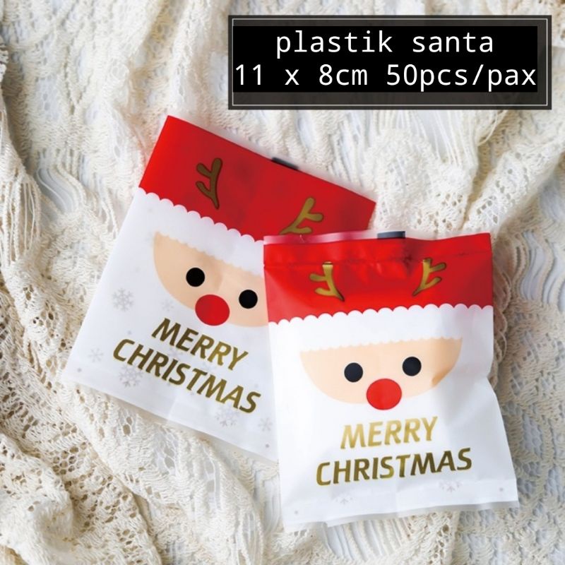 Plastic christmas christmas Cake Wrap Cute santa cookies packaging ...