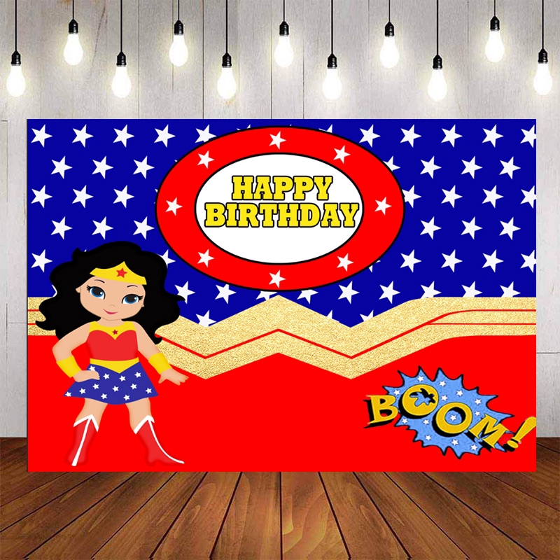 Wonder Woman Backdrop For Girl Birthday Backdrops Cool Girl Birthday ...