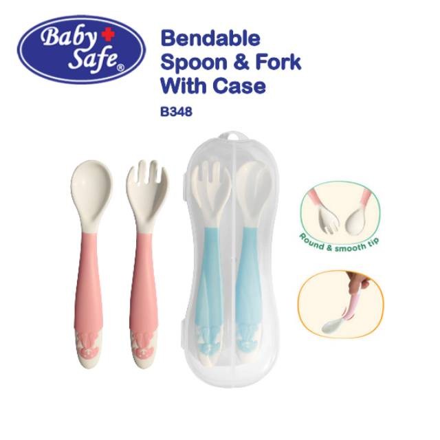 Baby Safe Bendable Spoon & Fork With Baby Cutlery Case | Shopee Philippines