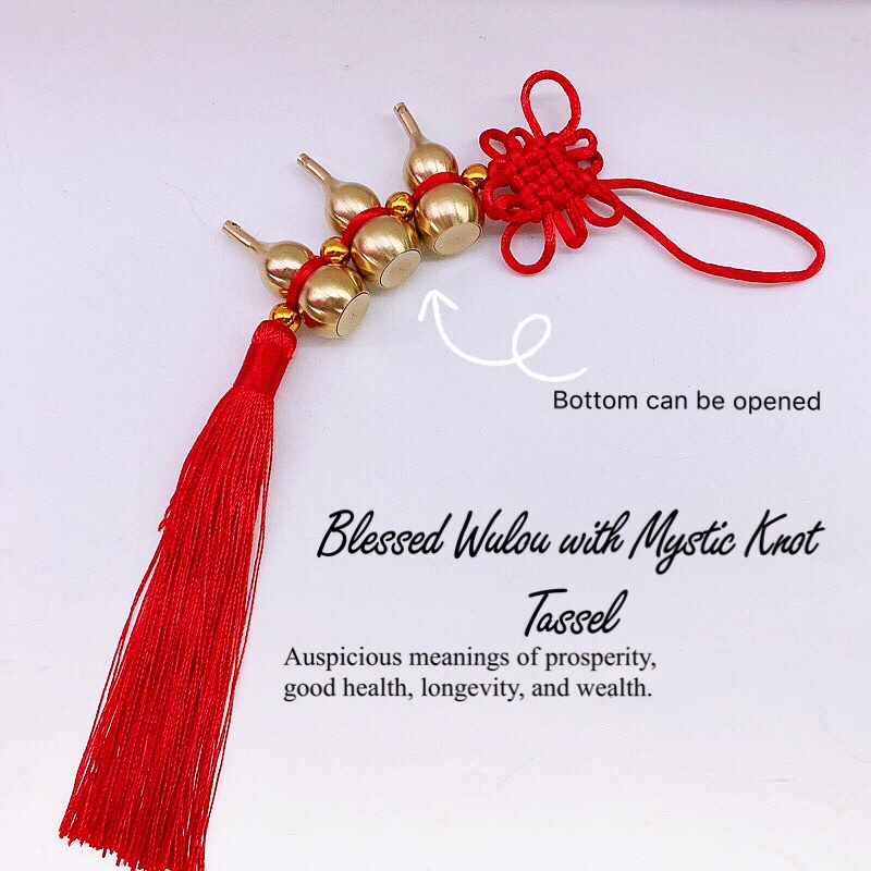 Blessed Three Metal Wulou With Mystic Knot Lucky Charm Fengshui ...
