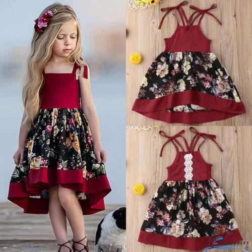 ZHY-Baby Kids Flower Girls Printing Dress Wedding | Shopee Philippines