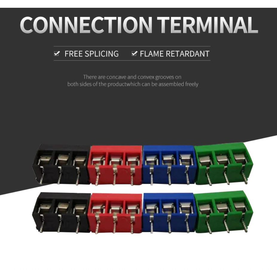 Kf301 3P terminal Block 3 Pin screw 5.0 mm Pitch PCB spacing connector ...