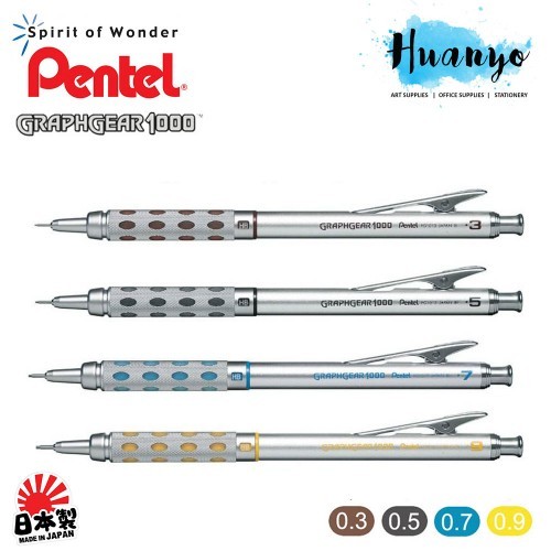 Pentel Graph Gear 1000 Drafting Mechanical Pencil (0.3MM, 0.5MM, 0.7MM ...